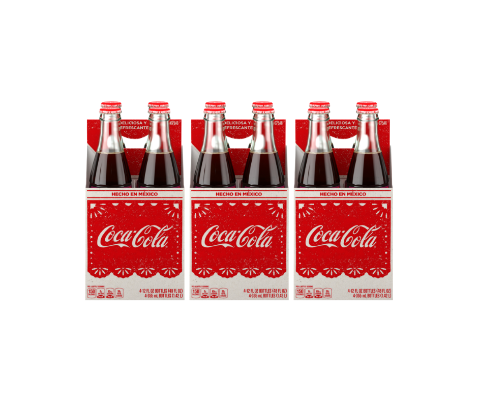 Mexican Coca Cola Glass Bottles 12 oz 12PK - Coke with Real Cane Sugar ...