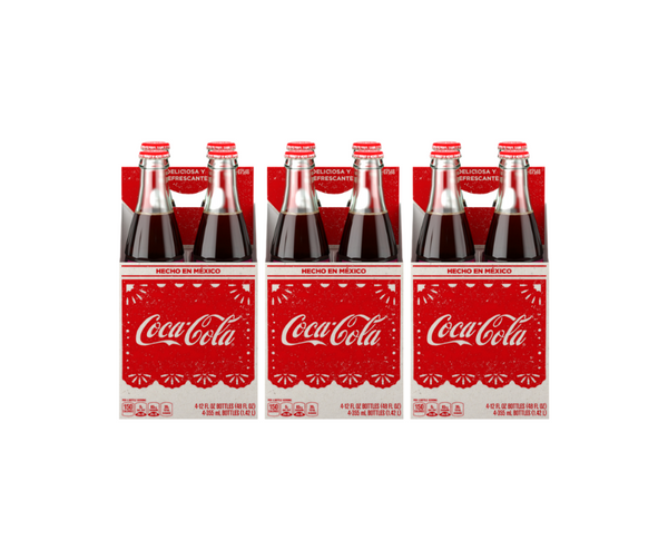 Mexican Coca Cola Glass Bottles 12 oz 12PK - Coke with Real Cane Sugar ...