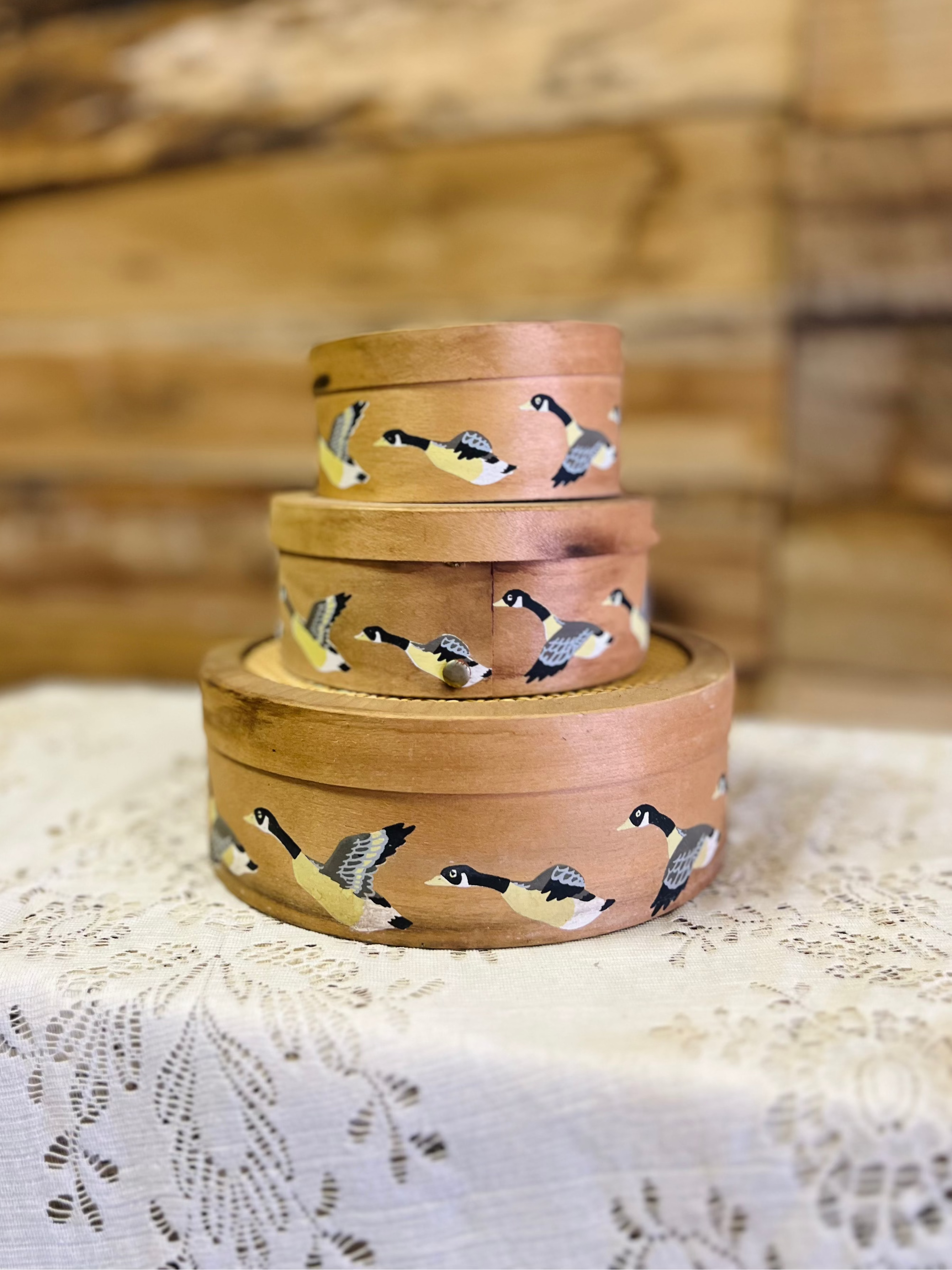 Vintage Canada Geese Nesting Wood Boxes - Set of 3 – The Olde General Store