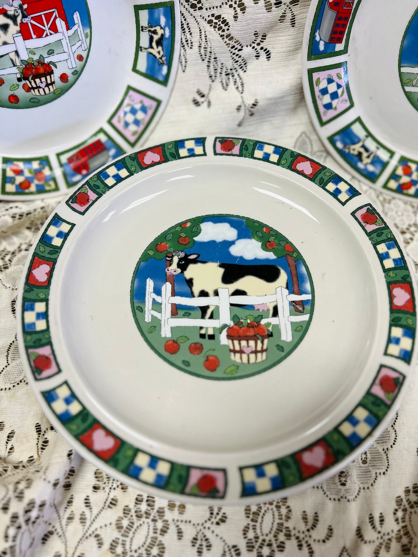 Vintage Gibson Houseware Barnyard Cow Dinner Plates - Set of 6 – The ...