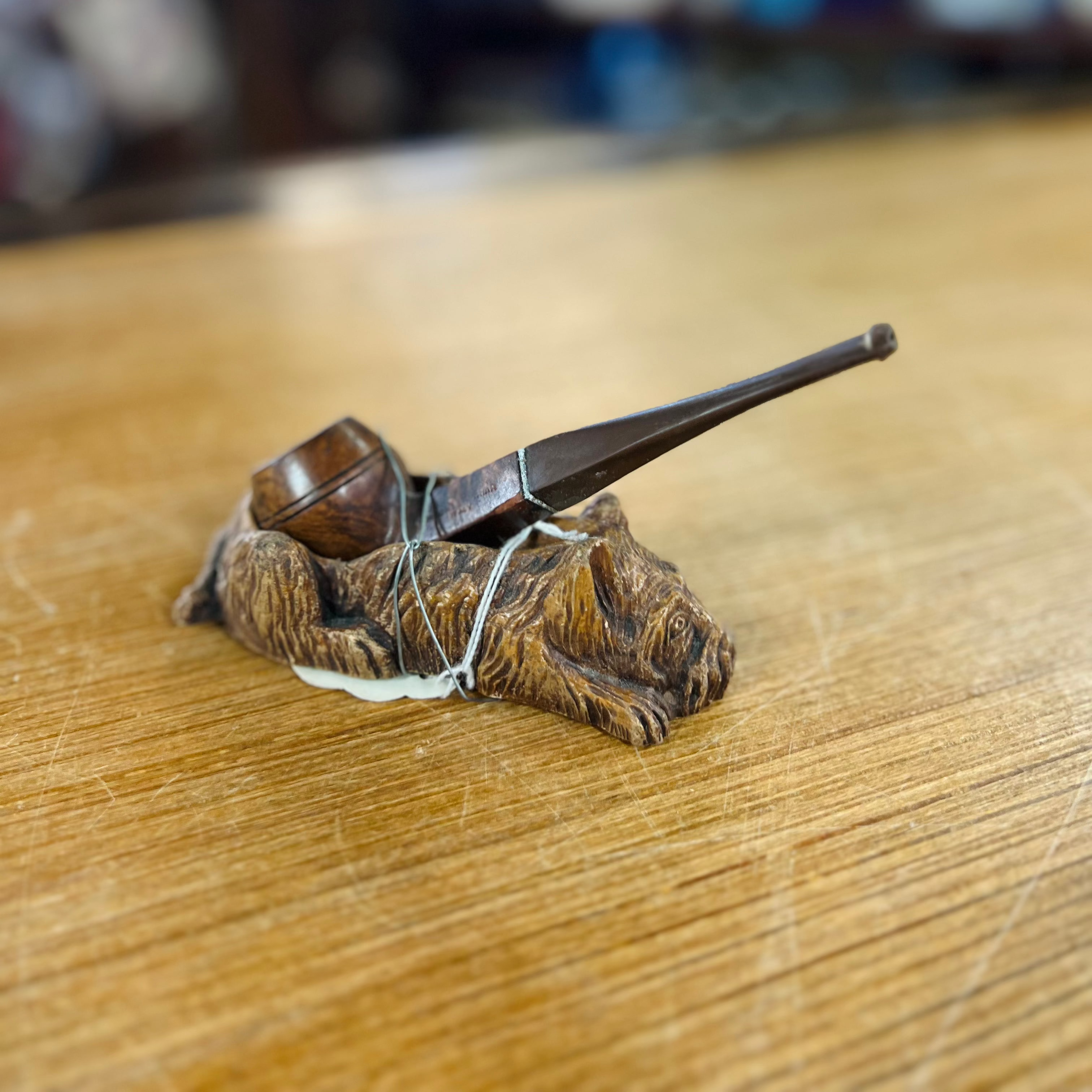 Very Old Brier Pipe with Hound Dog Stand - A true collector's stand ...